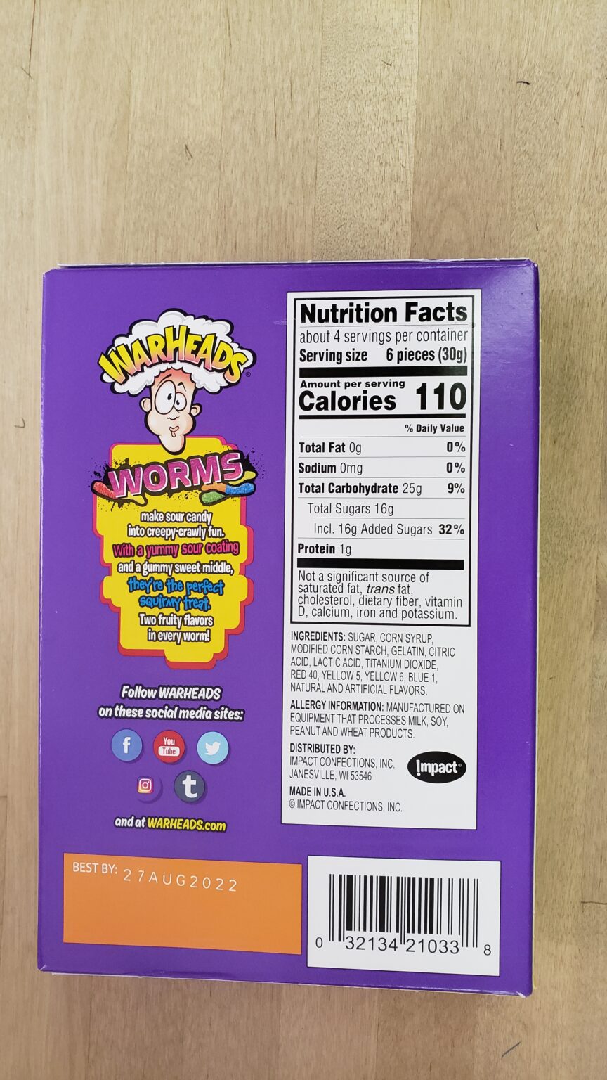 Warheads Worms Theatre Box – Crowsnest Candy Company