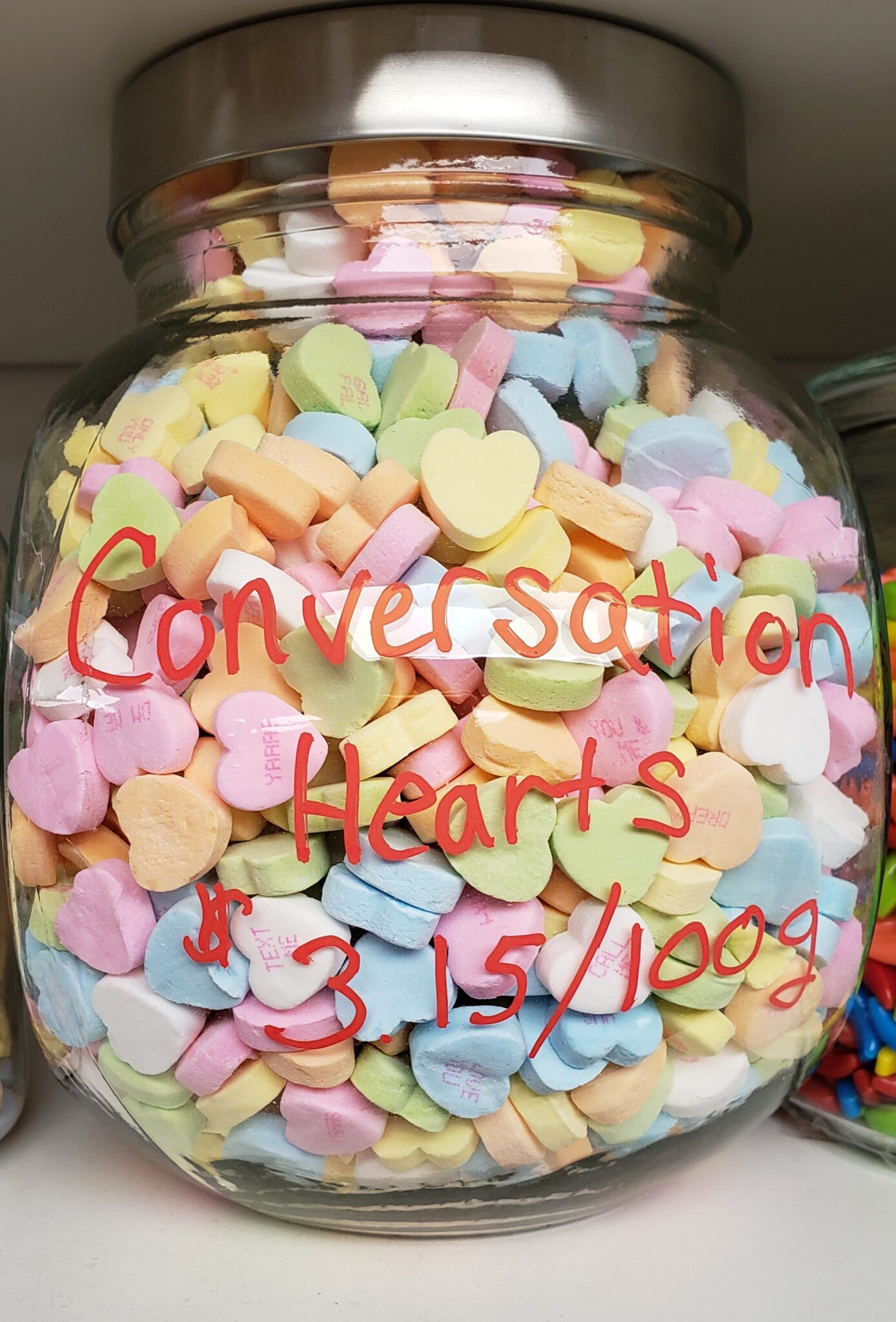 Bulk Conversation Hearts per 100g – Crowsnest Candy Company